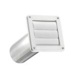 4 inch White Plastic Exhaust Wall Louvered Vent - Item #267W