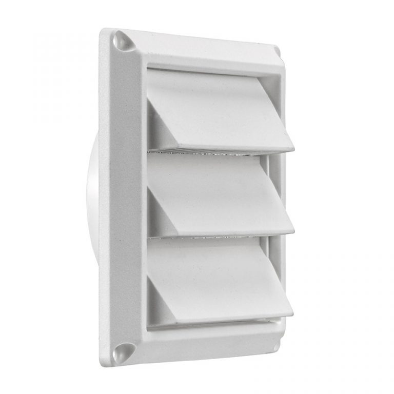 4" White Plastic Air Intake Louver Vent - Item #604W