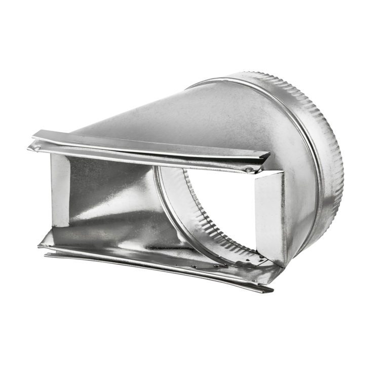Aluminum Duct Stack Boot 3 1/4 inch x 10 inch to 6 inch Round - Item #122