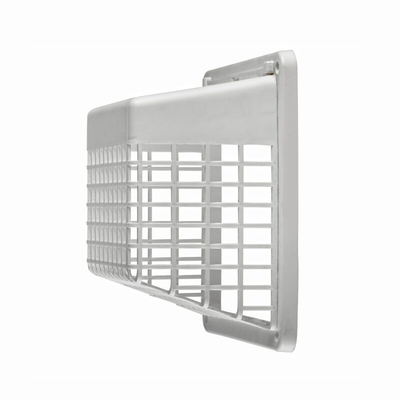 White Plastic Universal Hinged Vent Guard - Item #1491WG