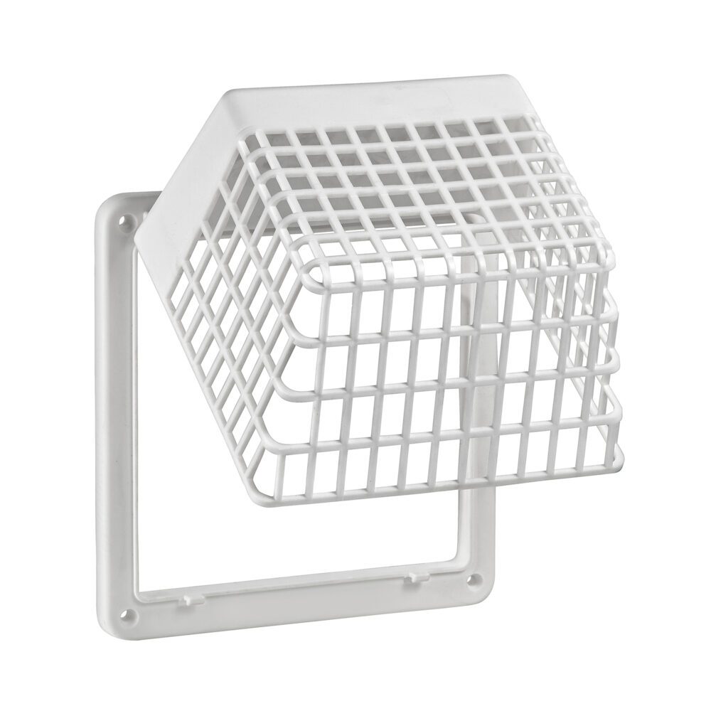 White Plastic Universal Hinged Vent Guard - Item #1491WG