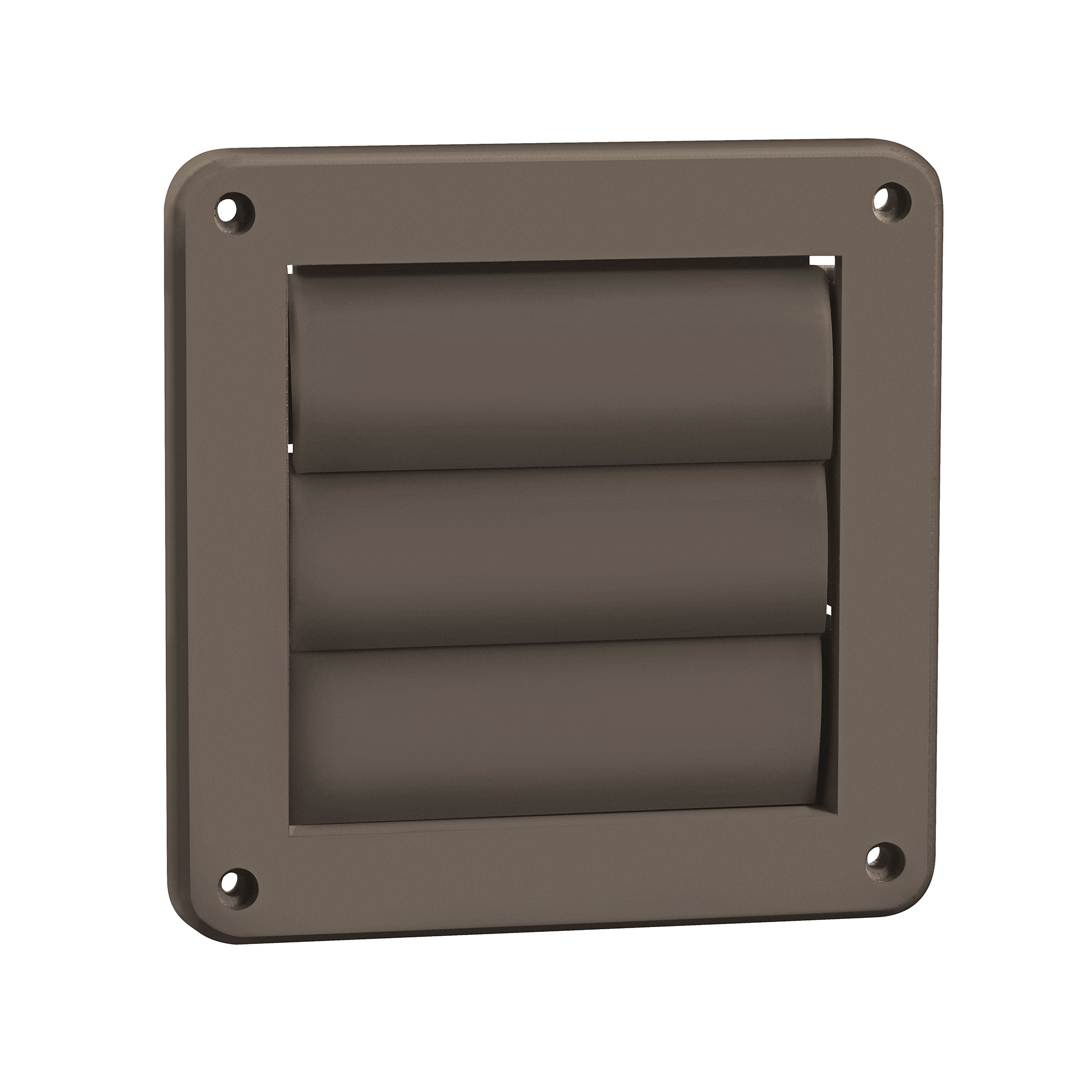 4 inch Brown Plastic Exhaust Wall Louvered Vent - Item #2677B