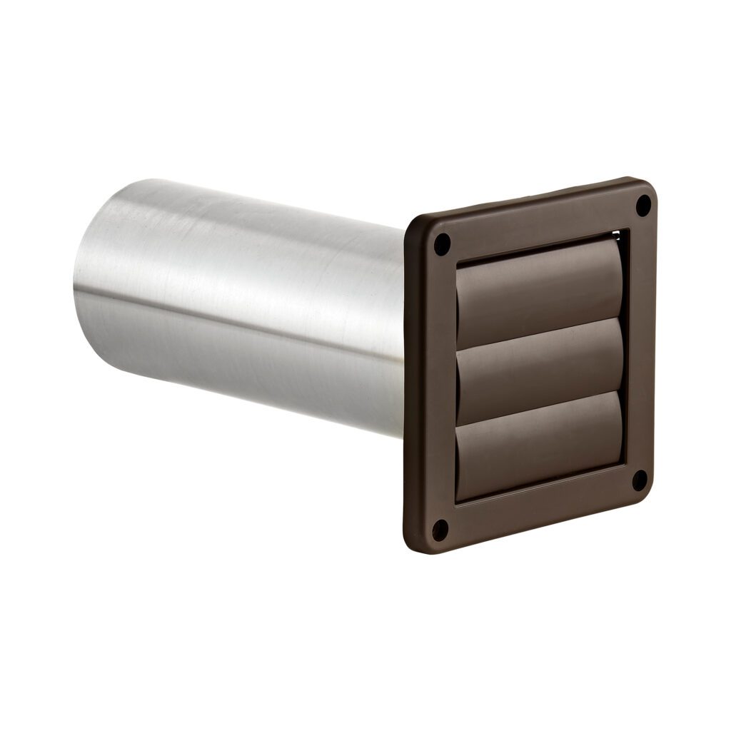 4 inch Brown Plastic Exhaust Wall Louvered Vent - Item #267B