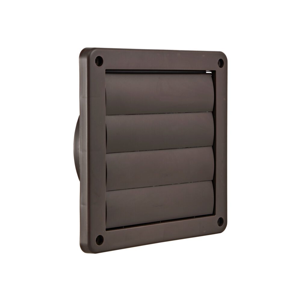 Bath Fan Vent - 4 inch Wall Exhaust Louvered Vent #361B