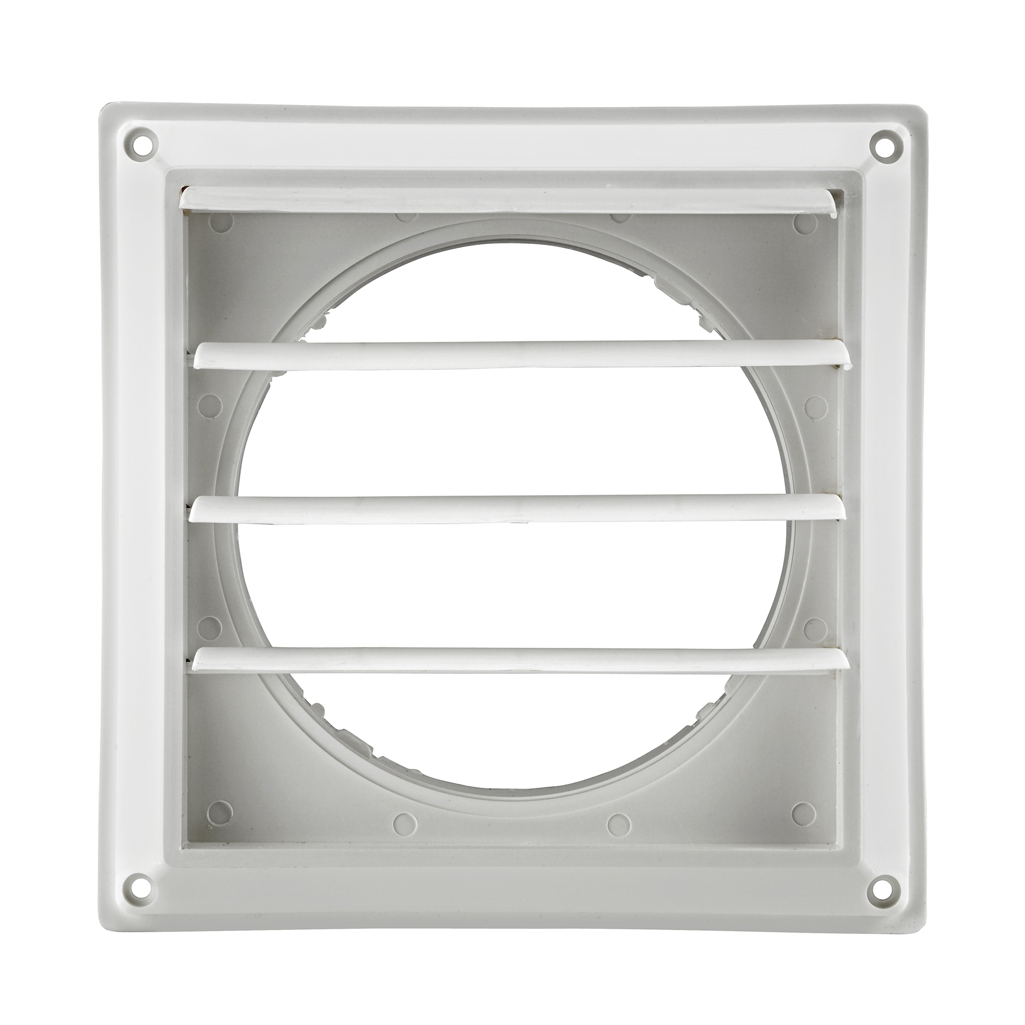 6" White Plastic Louvered Vent - Item #361W