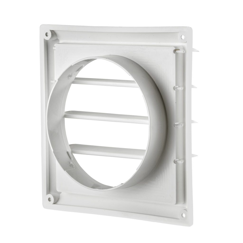 6" White Plastic Louvered Vent - Item #361W