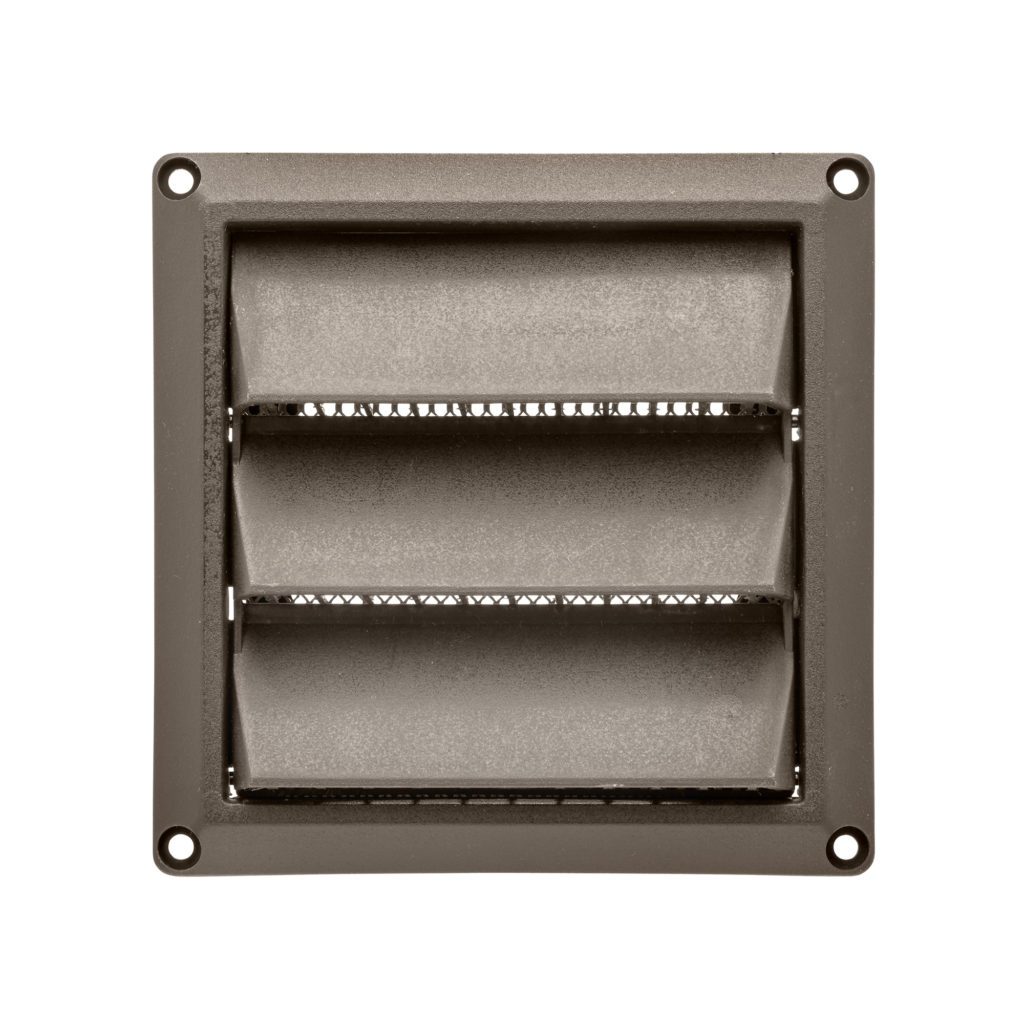 4" Brown Plastic Air Intake Louver Vent - Item #604B