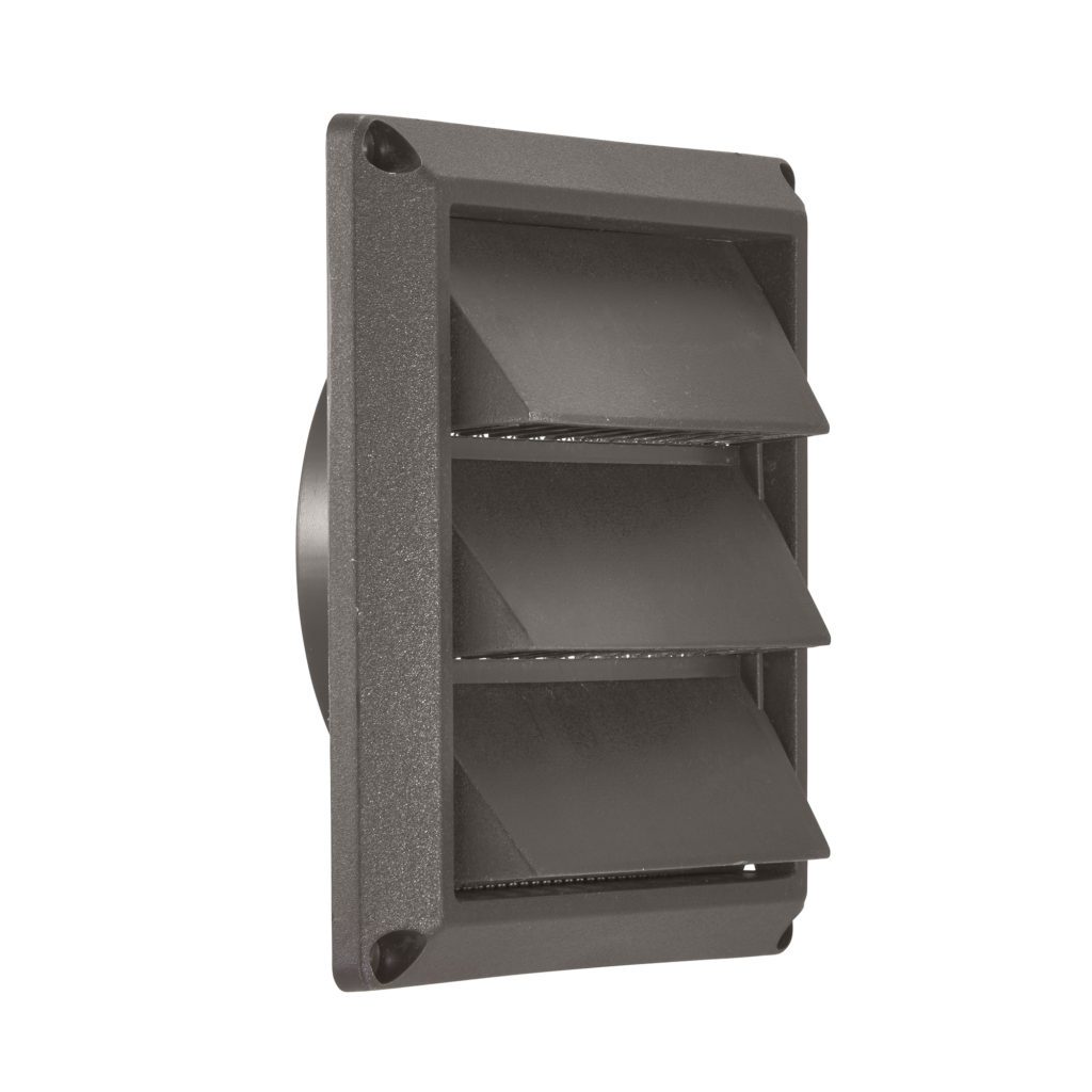 4" Brown Plastic Air Intake Louver Vent - Item #604B