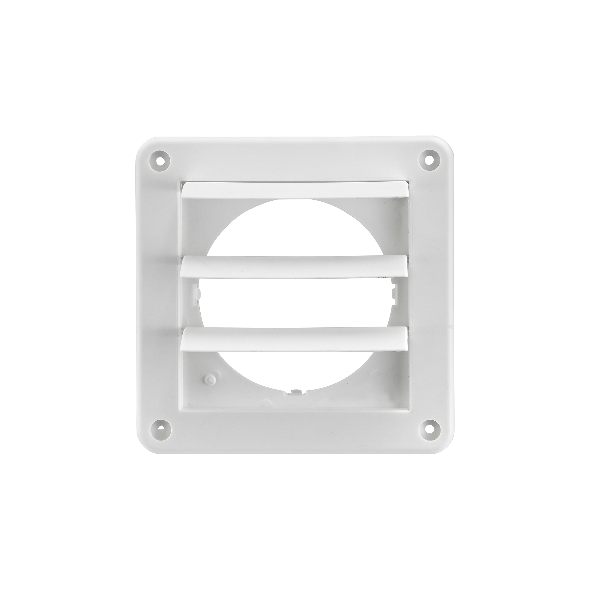 4 inch White Plastic Exhaust Wall Louvered Vent (Retail) - Item #2676W-R