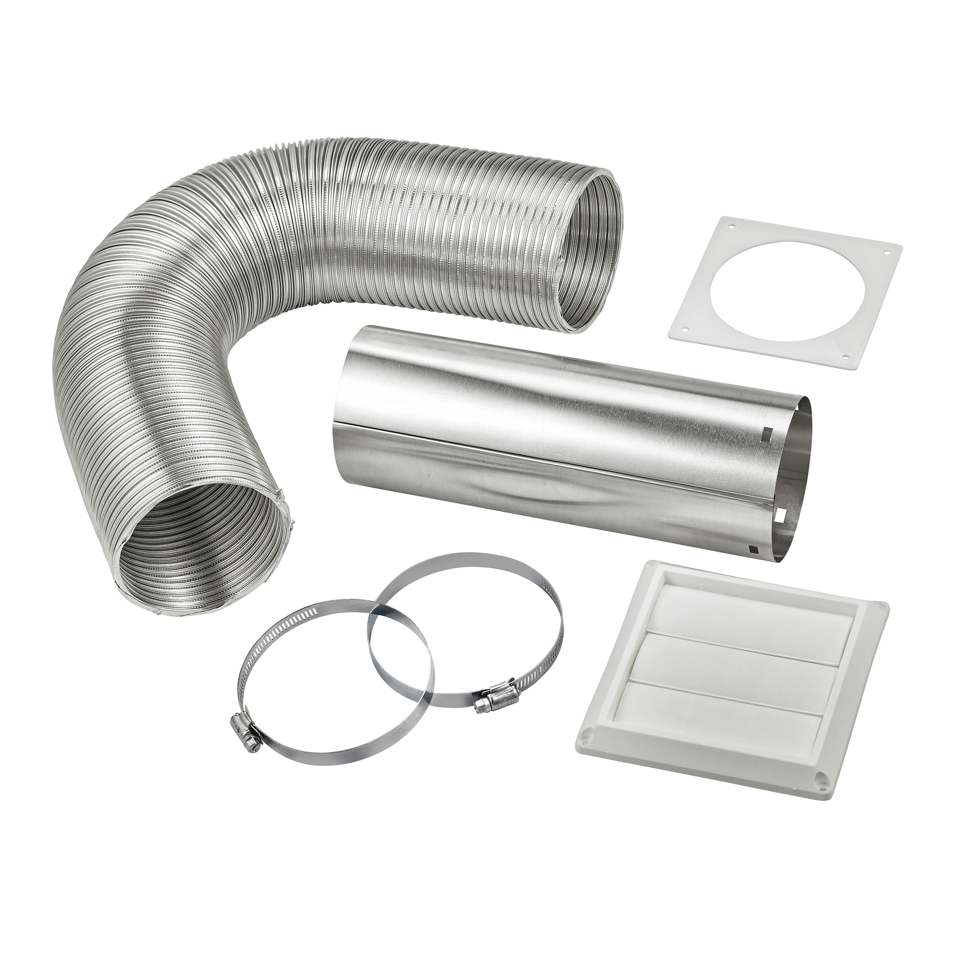 4" x 8' Flexible Semi-Rigid Aluminum Duct Louvered Vent Kit
