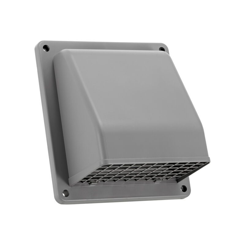 6 inch Gray Plastic Wall Exhaust or Air Intake Vent - Hinged Screen ...