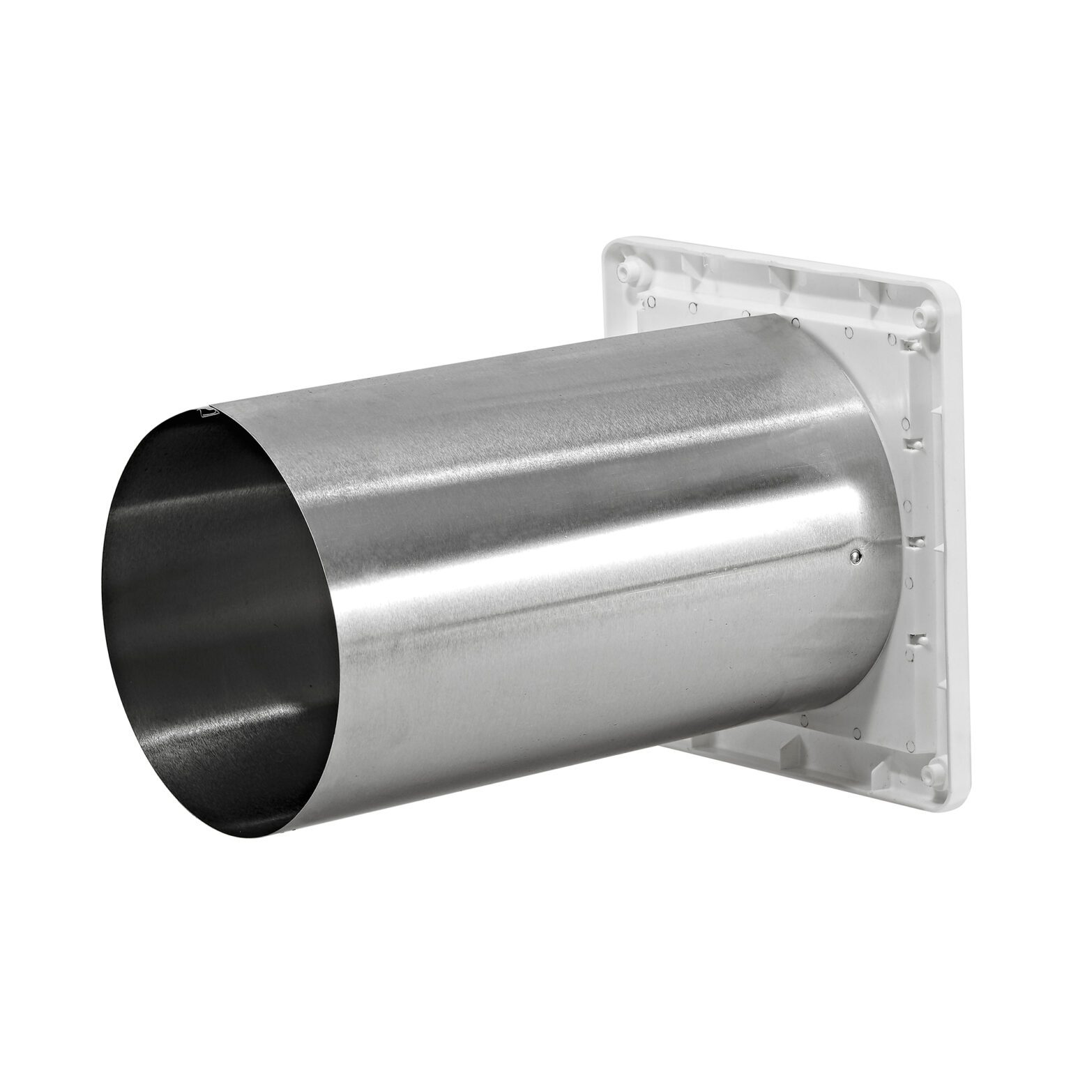 6 inch White Plastic Exhaust Wall Louvered Vent - 11 inch Pipe - Item ...