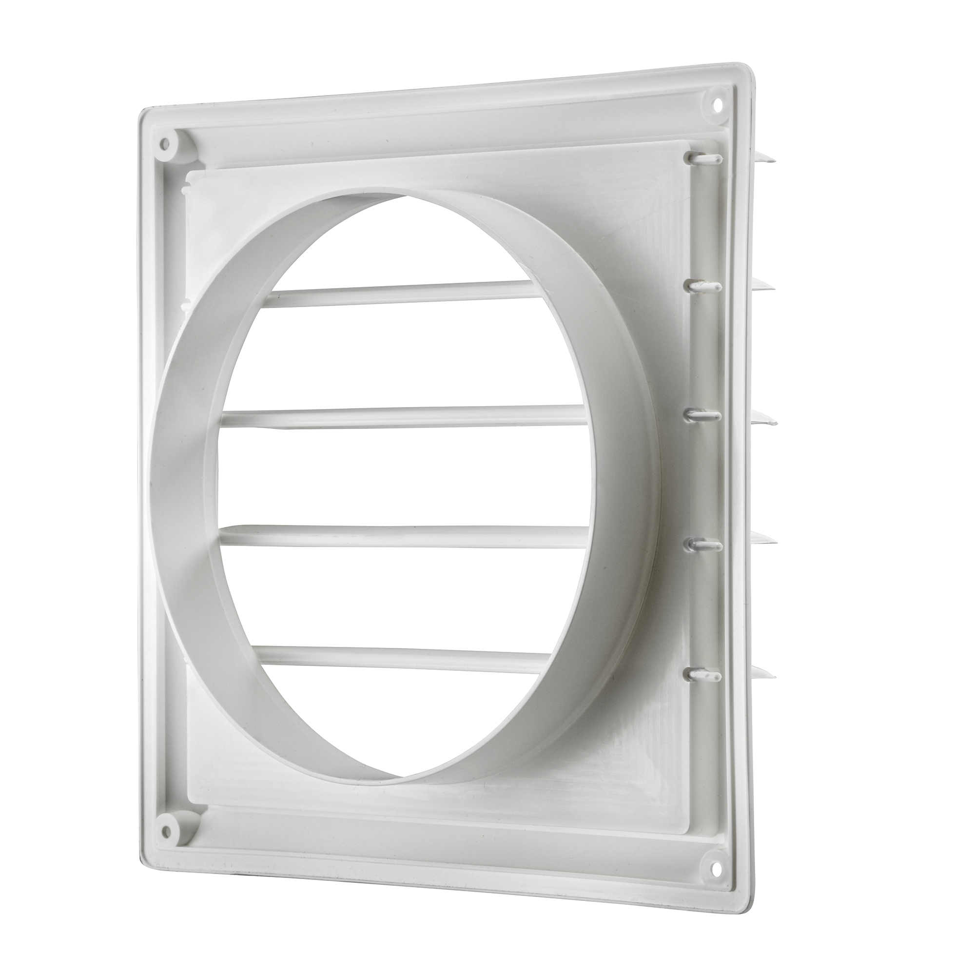 8" White Plastic Louvered Vent | Lambro Industries