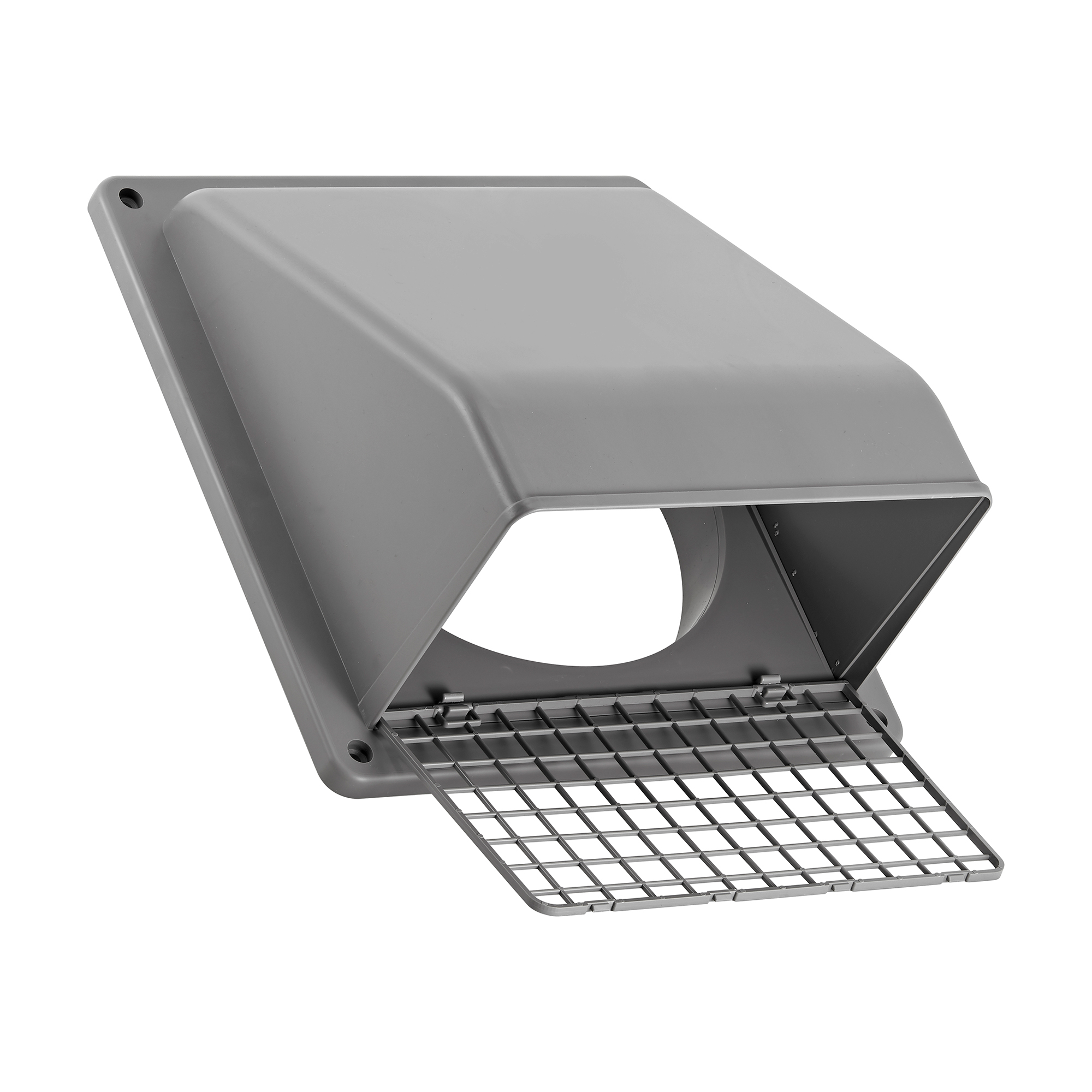 8 inch Gray Plastic Wall Exhaust or Air Intake Vent - Hinged Screen ...