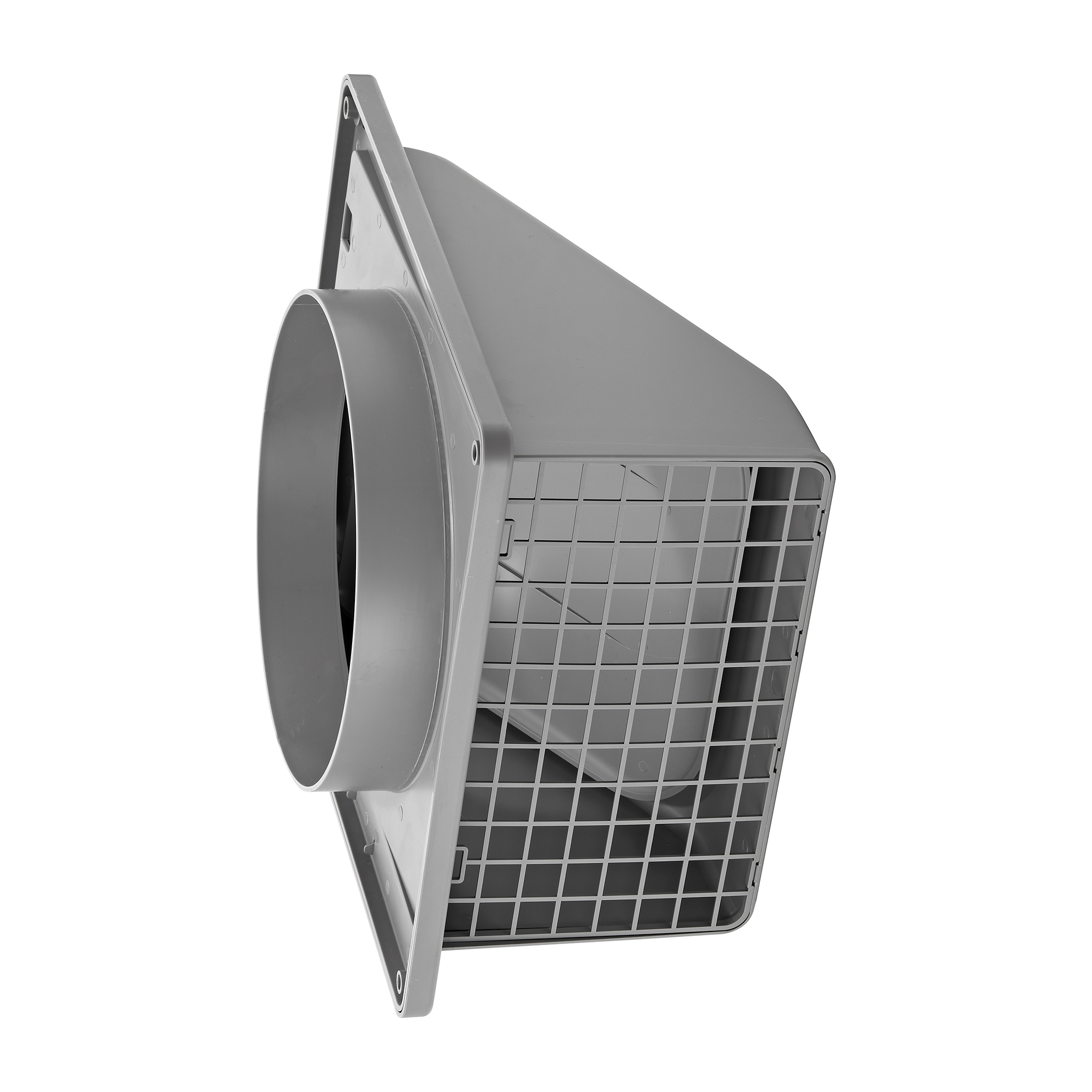 8 inch Gray Plastic Wall Exhaust or Air Intake Vent - Hinged Screen ...