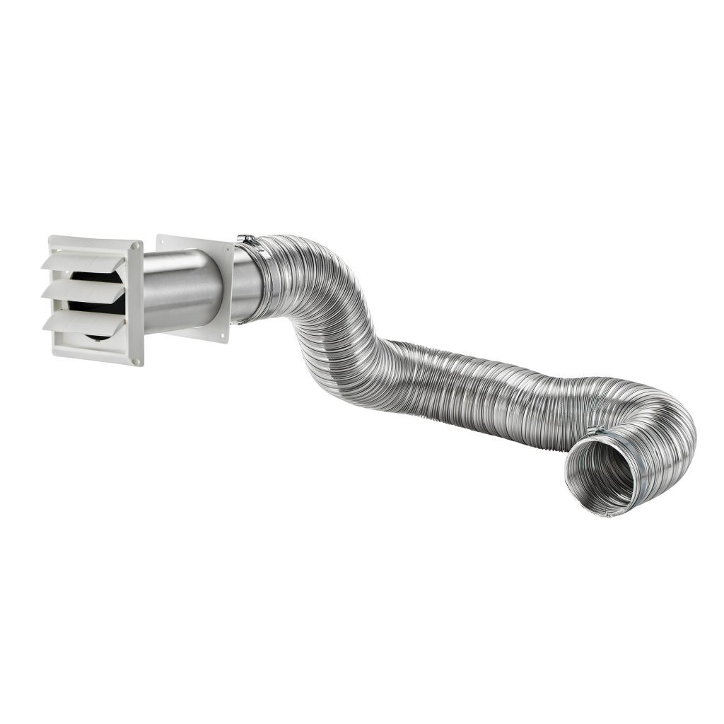 4" x 8' Flexible Semi-Rigid Aluminum Duct Louvered Vent Kit - Item ...
