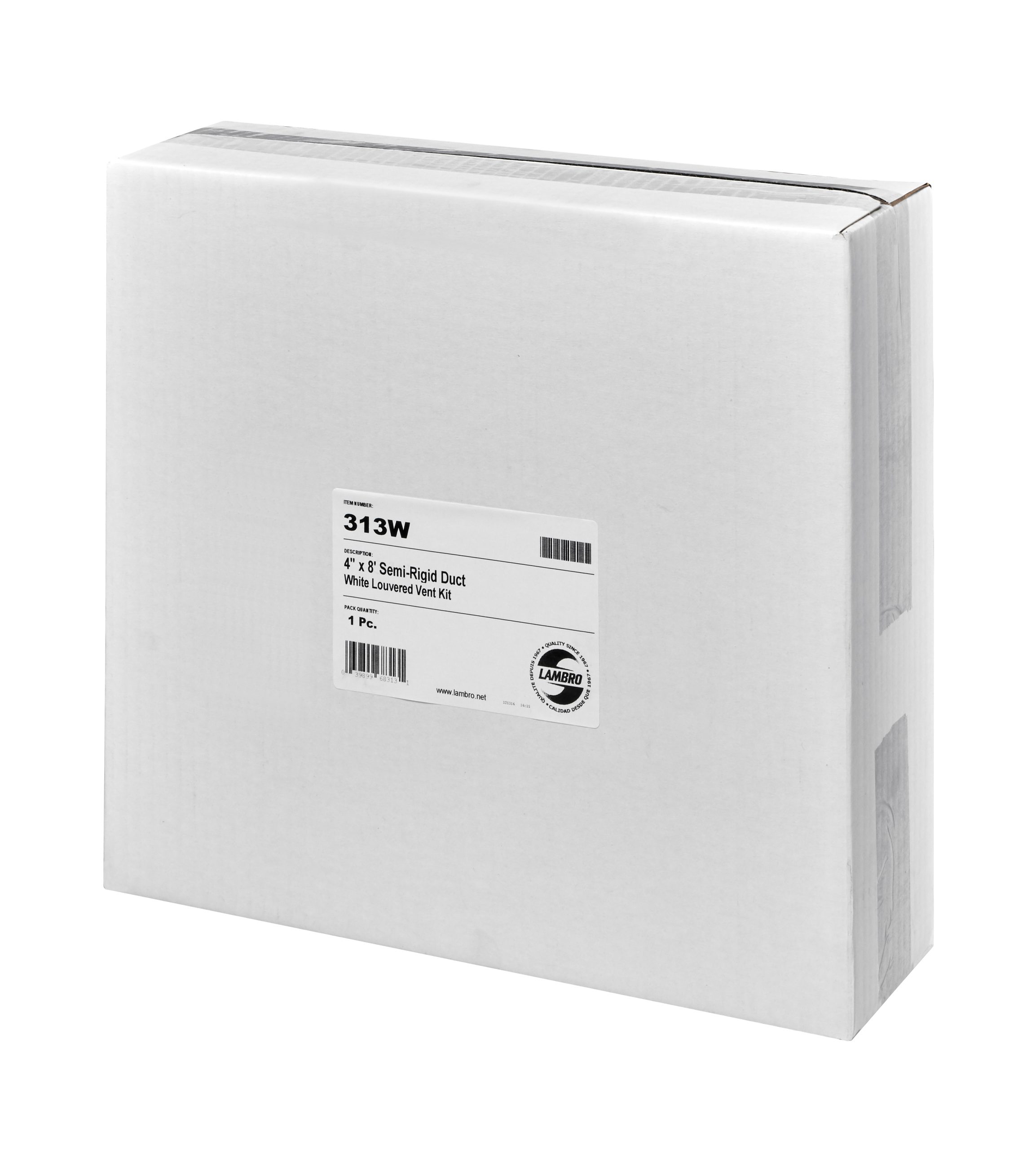 4" x 8' Flexible Semi-Rigid Aluminum Duct Louvered Vent Kit - Item ...