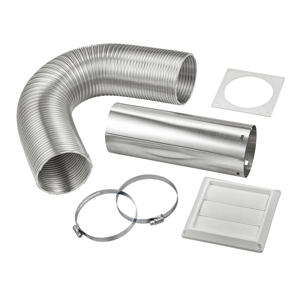 4" x 8' Flexible Semi-Rigid Aluminum Duct Louvered Vent Kit - Item ...
