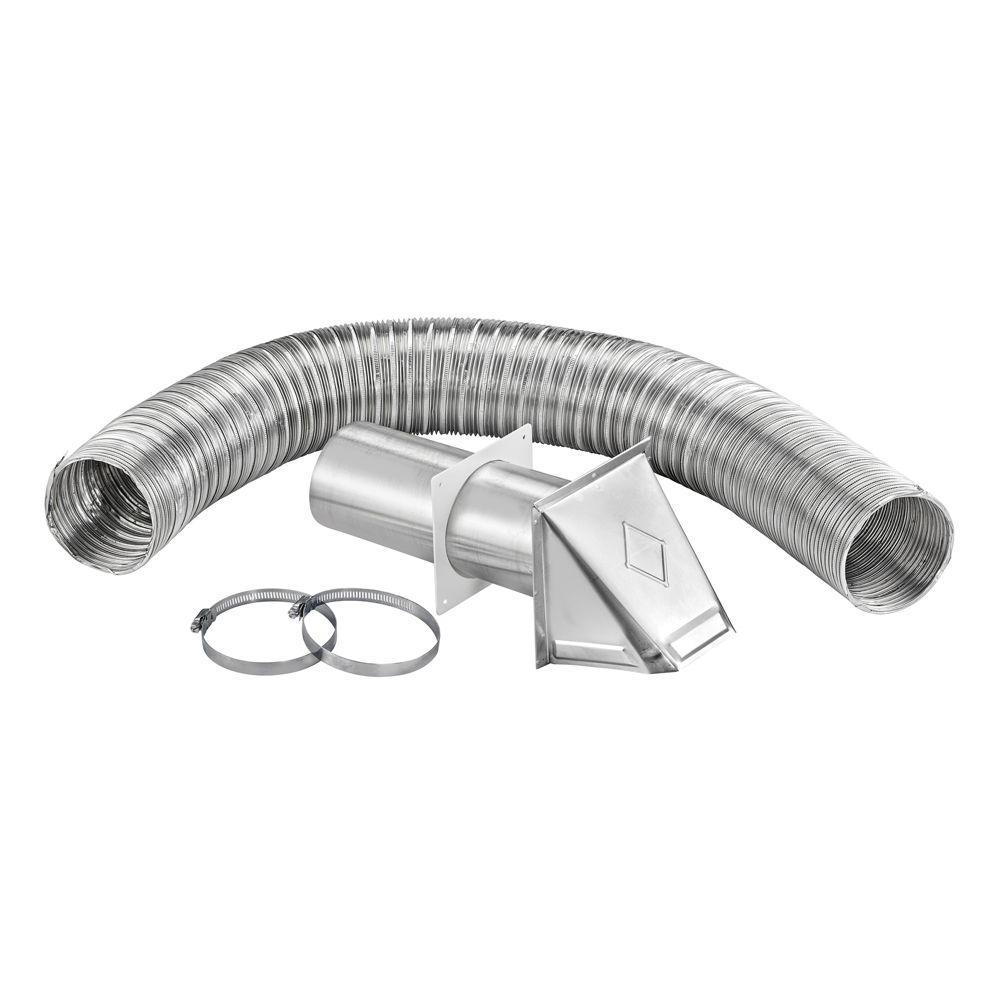 4" x 8' Flexible Semi-Rigid Aluminum Duct Preferred Hood Vent Kit ...