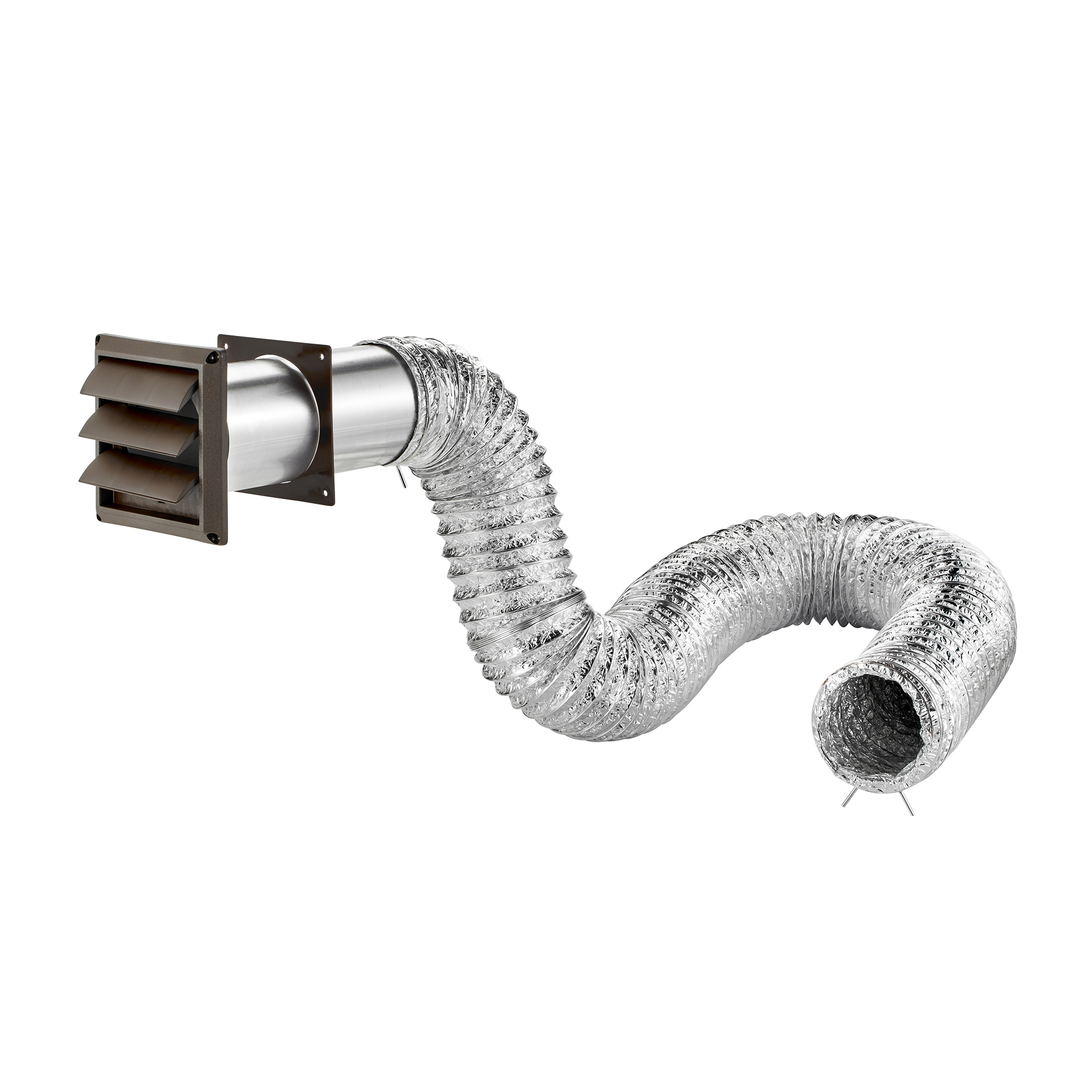 4" x 8' UL 2158A - Galvanized Transition Duct Louvered Vent Kit - Item ...