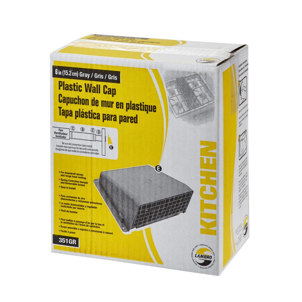 6" Gray Plastic Wall Cap - Item #351GR | Lambro Industries