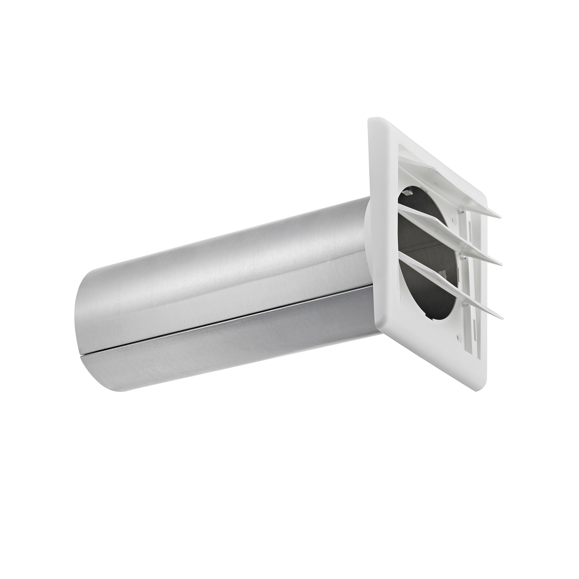4" White Plastic Louvered Vent with Tail Piece & Bird/Rodent Guard ...