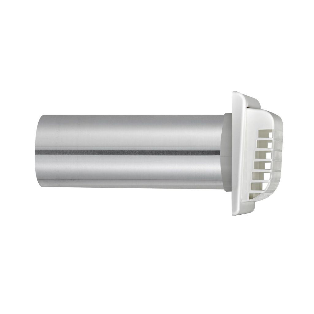 4" White Plastic Louvered Vent with Tail Piece & Bird/Rodent Guard ...