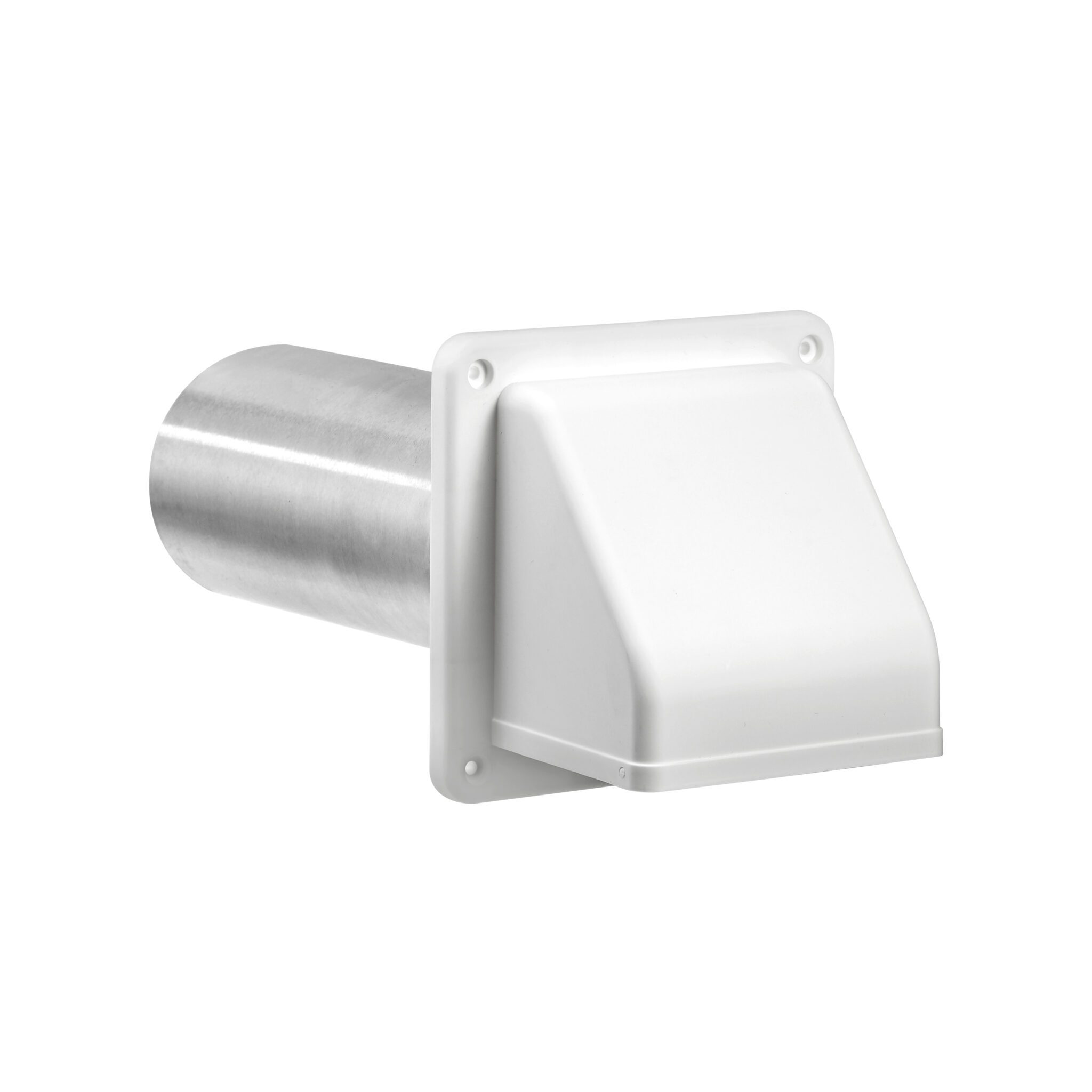 4 inch White Plastic Exhaust Wall Hood Vent (Unassembled) - Item #224WKD