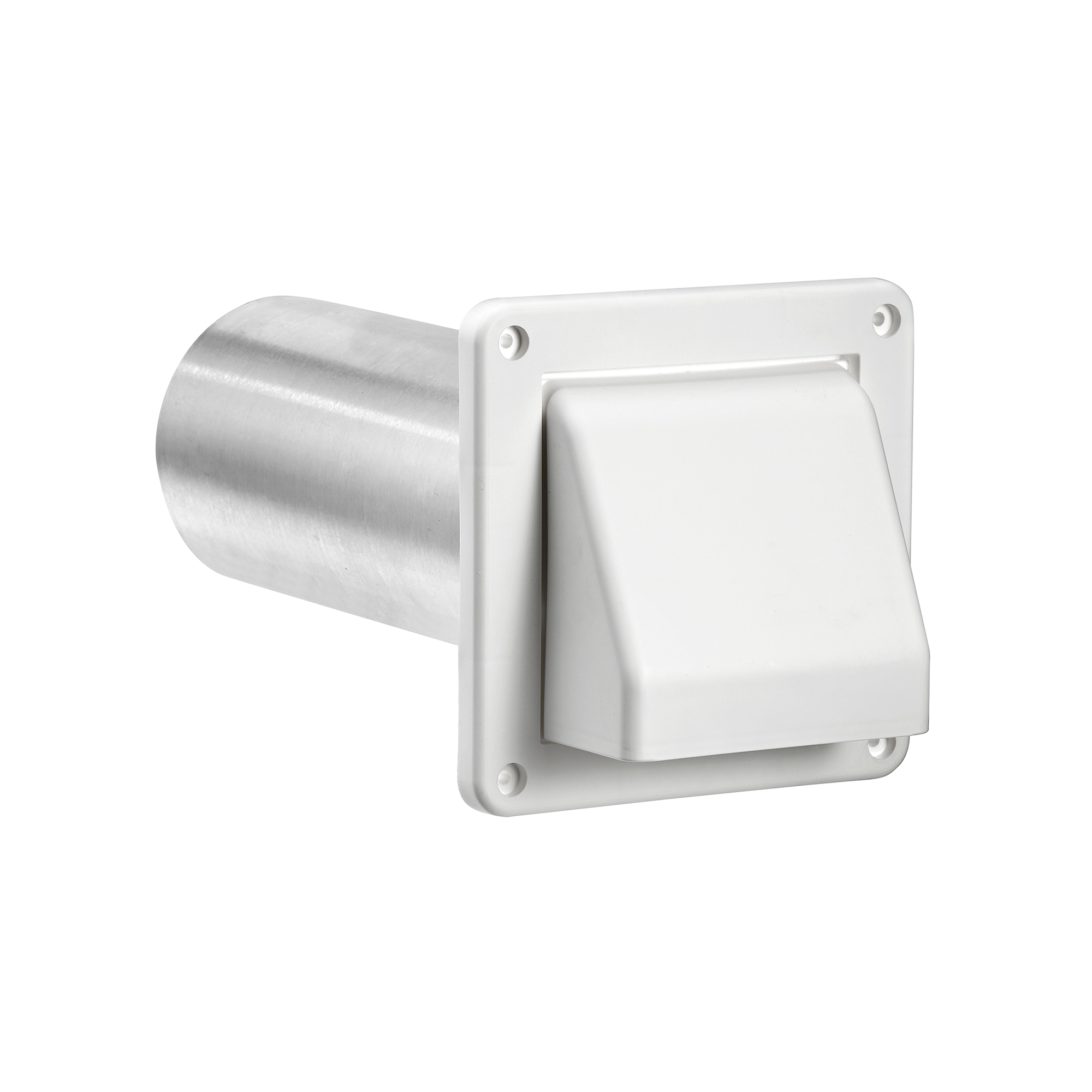 4 inch White Plastic Fresh Air Intake Vent (Hood Style) - Removable ...