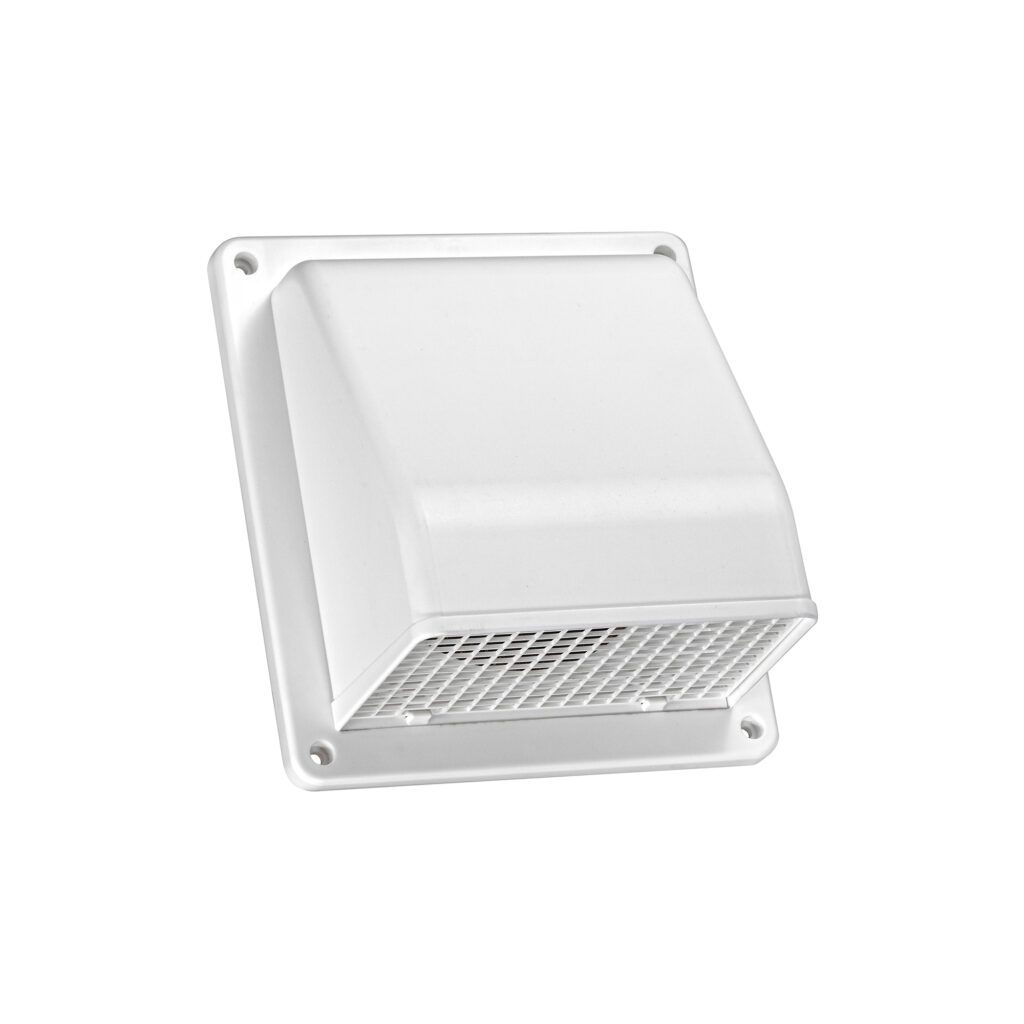 6 inch White Plastic Fresh Air Intake Vent - Hinged Screen - (No Damper ...