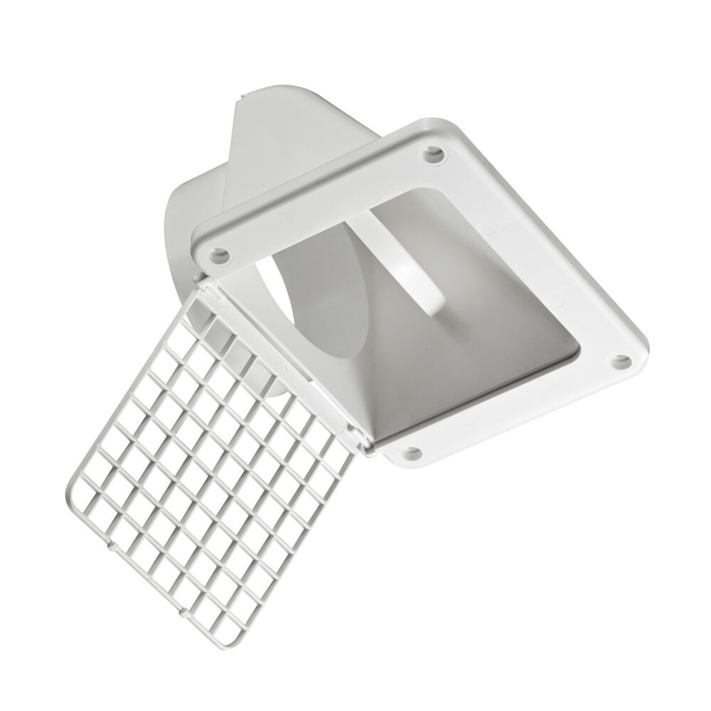 Dryer Vent - 4 inch Exhaust Recessed Soffit Vent - Damper #144W