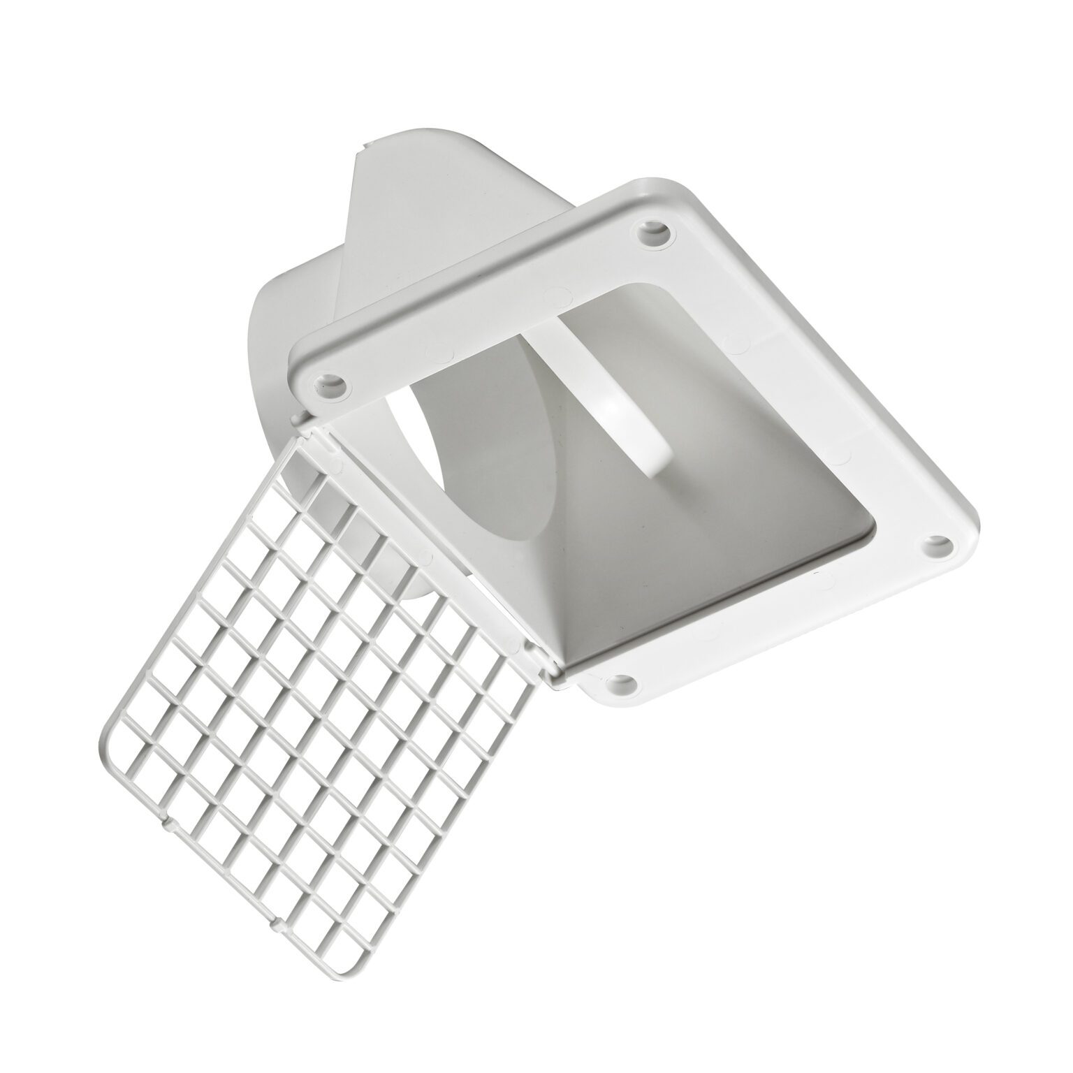 Dryer Vent - 4 inch Exhaust Recessed Soffit Vent - Damper #144W