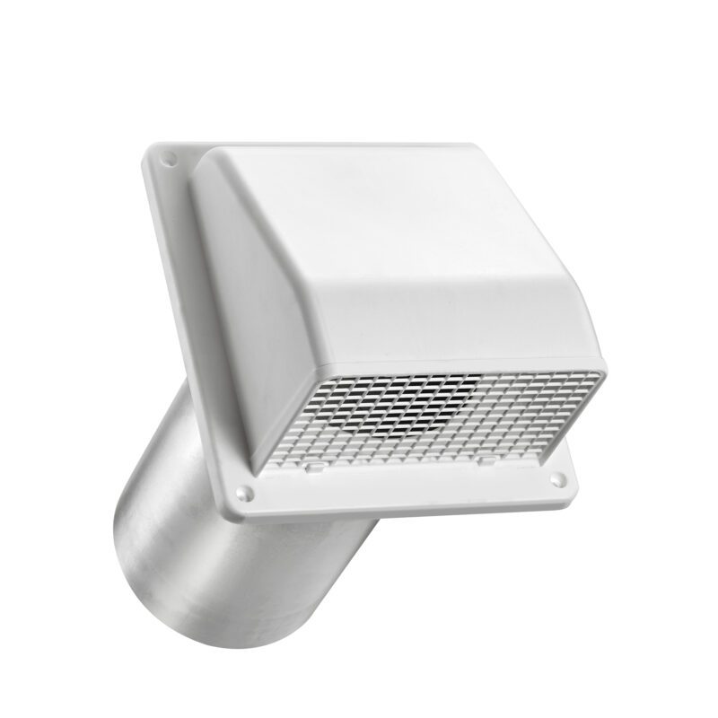 6 inch White Plastic Fresh Air Intake Vent (Hood Style) - Hinged Screen ...
