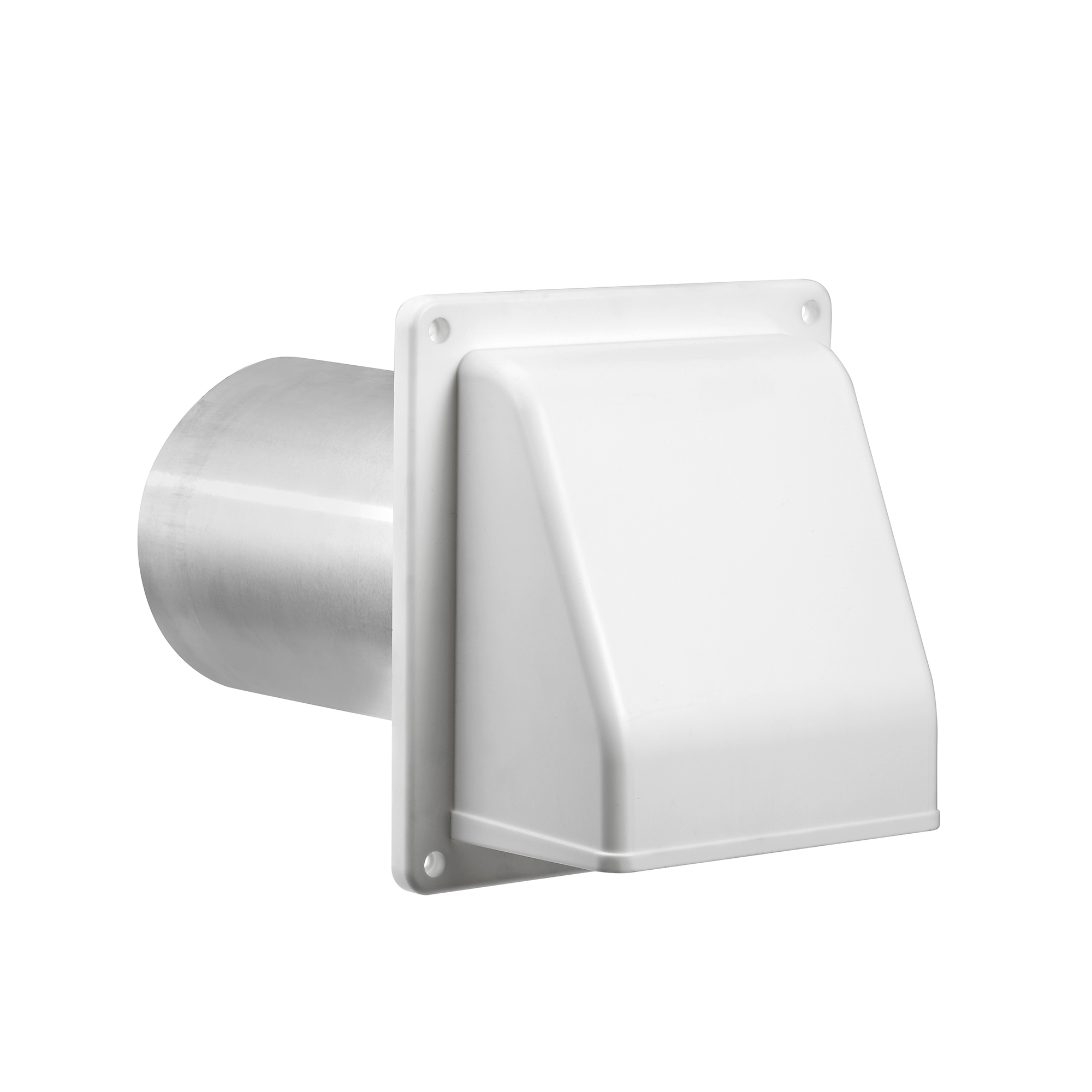 6 inch White Plastic Fresh Air Wall Intake Vent (Hood Style) - Hinged ...