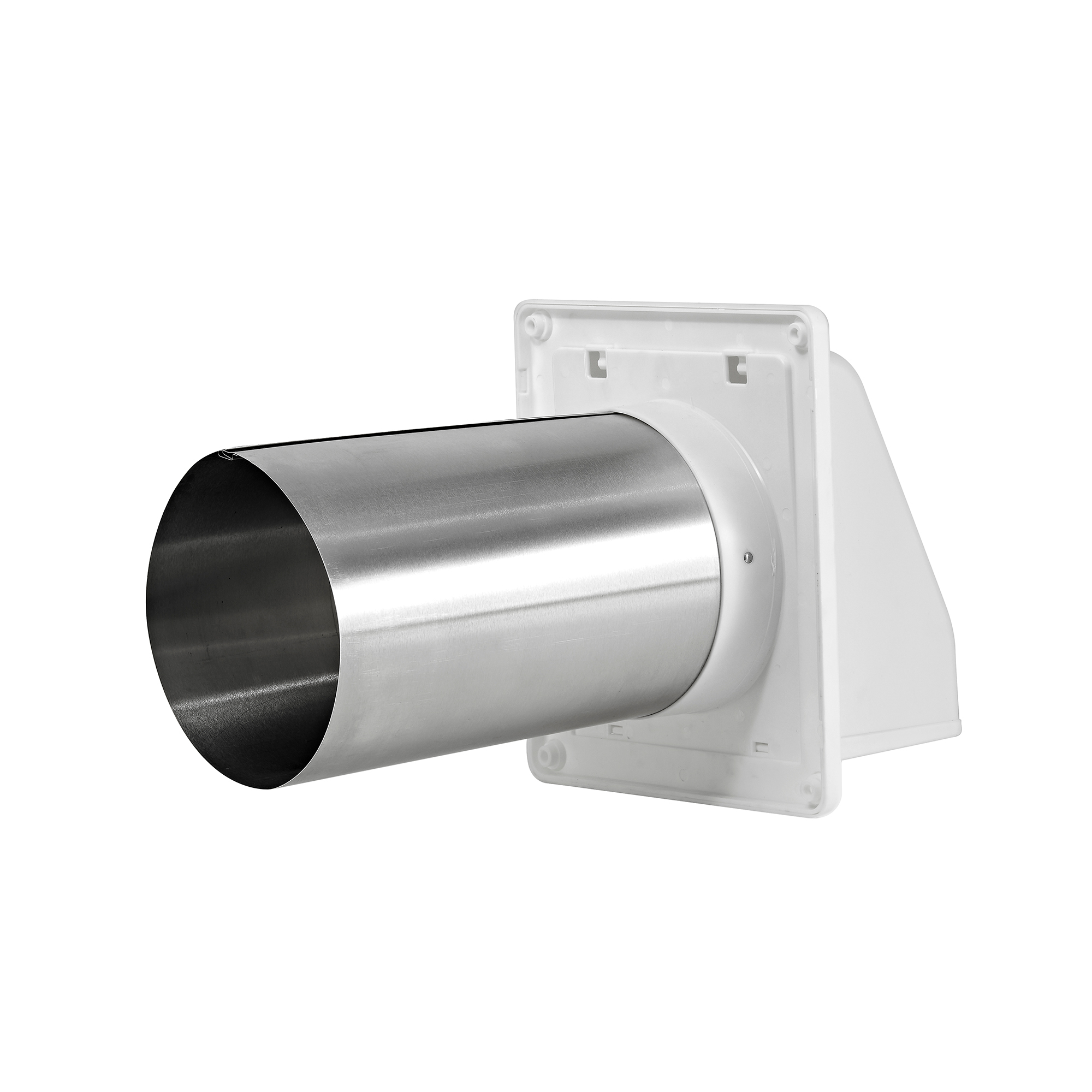 6 inch White Plastic Fresh Air Intake Vent (Hood Style) - Hinged Screen ...