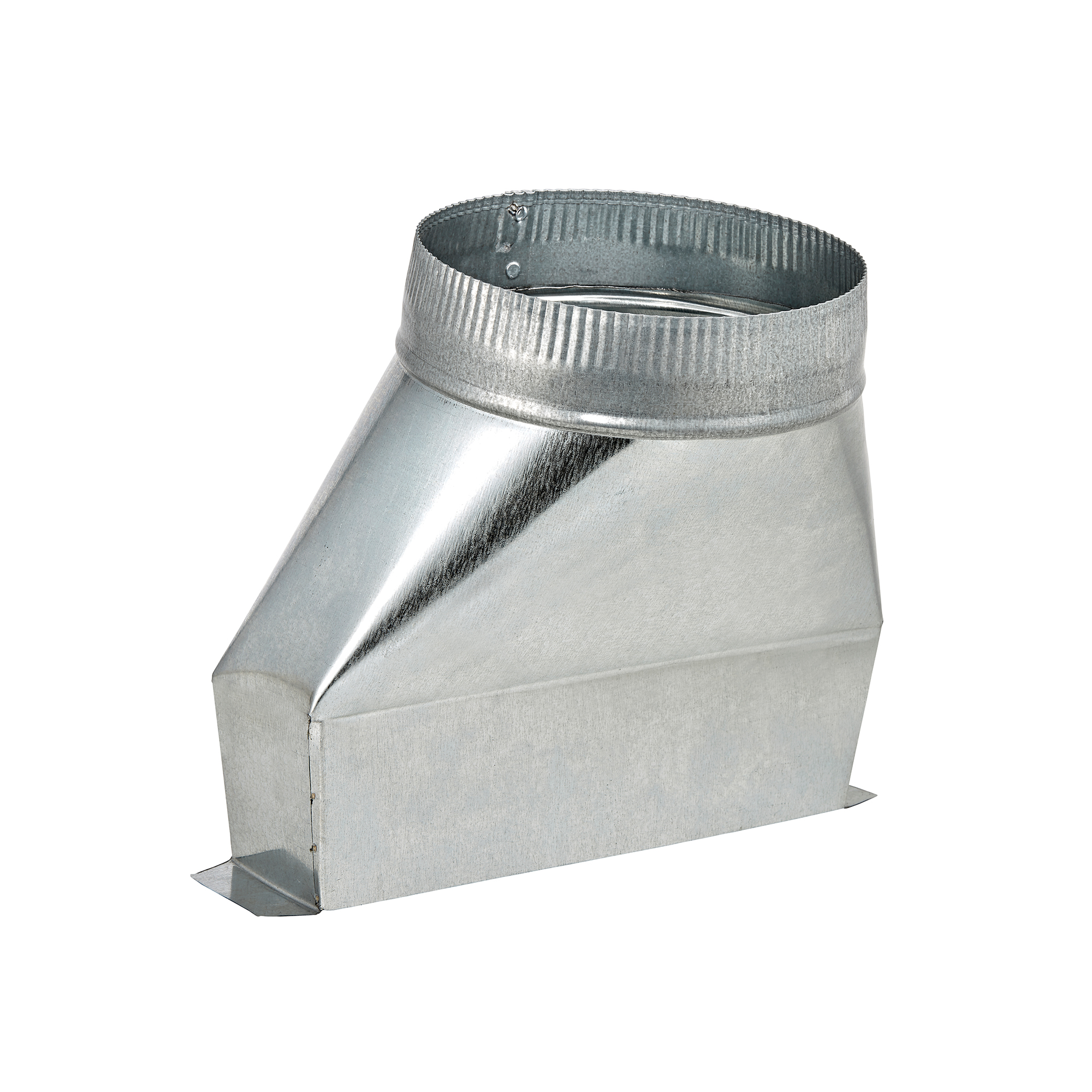 Galvanized Steel Duct Stack Boot 3 1/4 inch x 10 inch to 7 inch Round ...