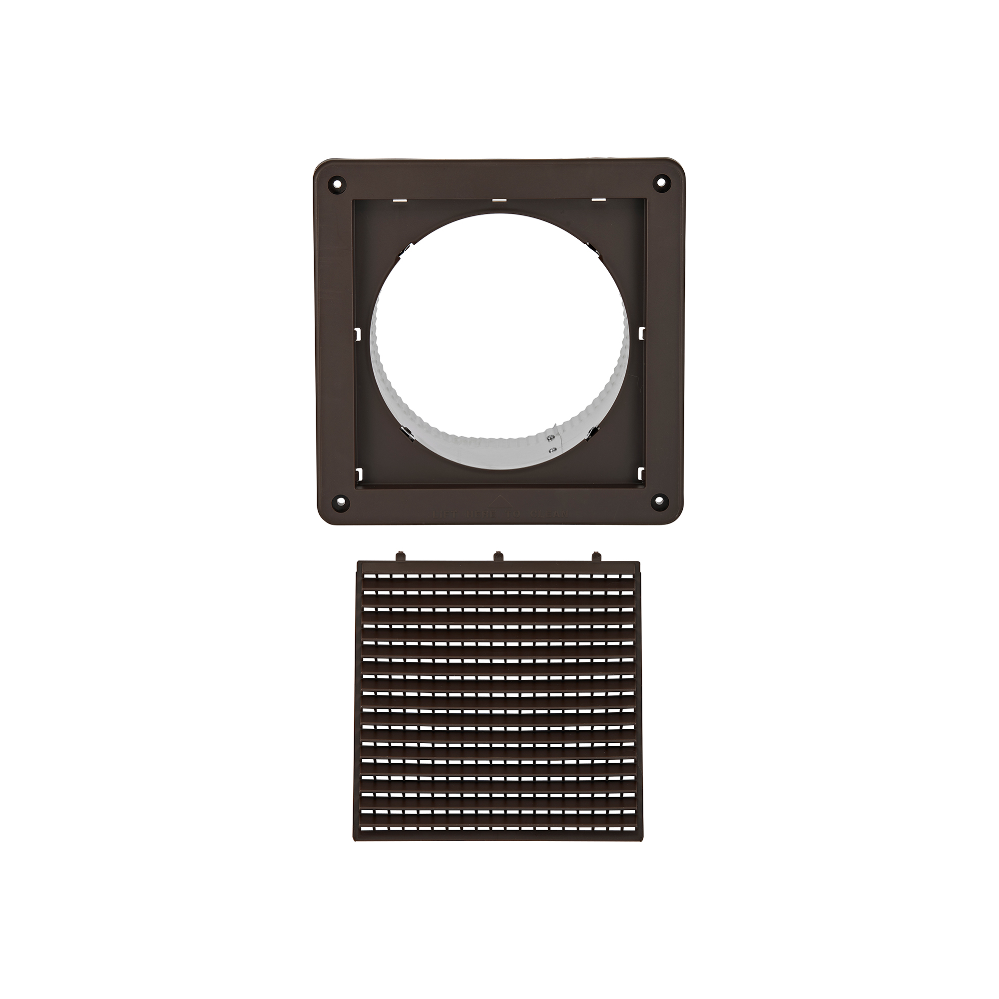 Intake Vent - 6 inch Brown Plastic Fresh Air Vent #674B-ML