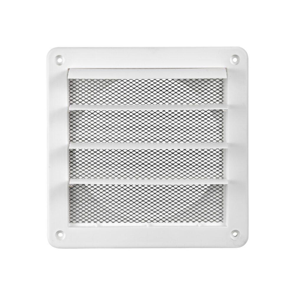 Exhaust Vent - 6 inch White Plastic Louvered Vent #361WS