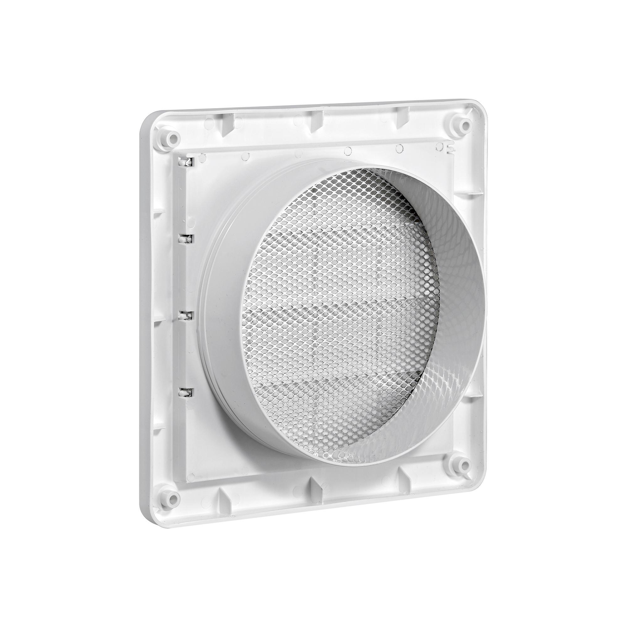 Exhaust Vent - 6 inch White Plastic Louvered Vent #361WS