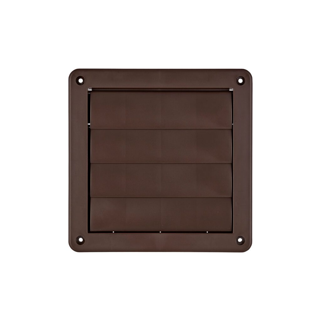 Exhaust Vent - 6 inch Brown Plastic Louvered Vent #361B-NC