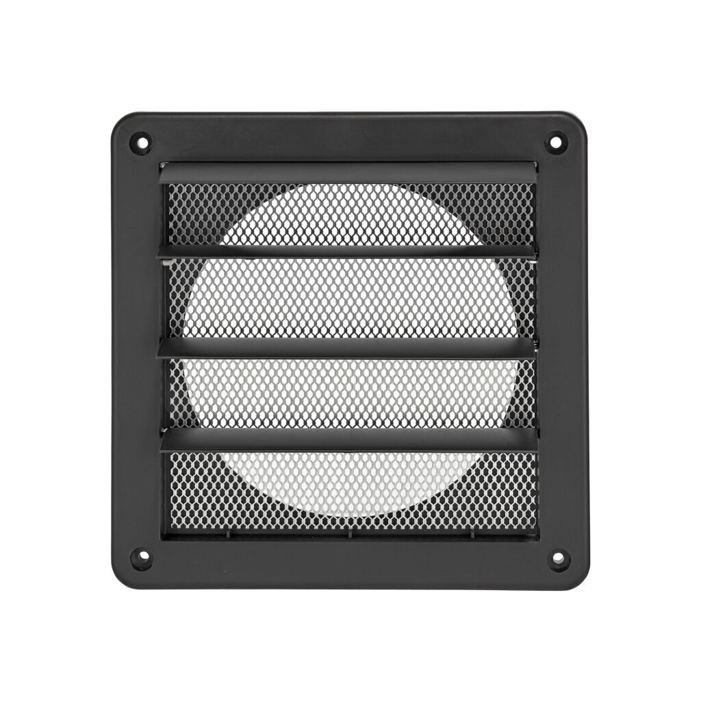 Exhaust Vent - 6 inch Black Plastic Louvered Vent #361BLS-NC